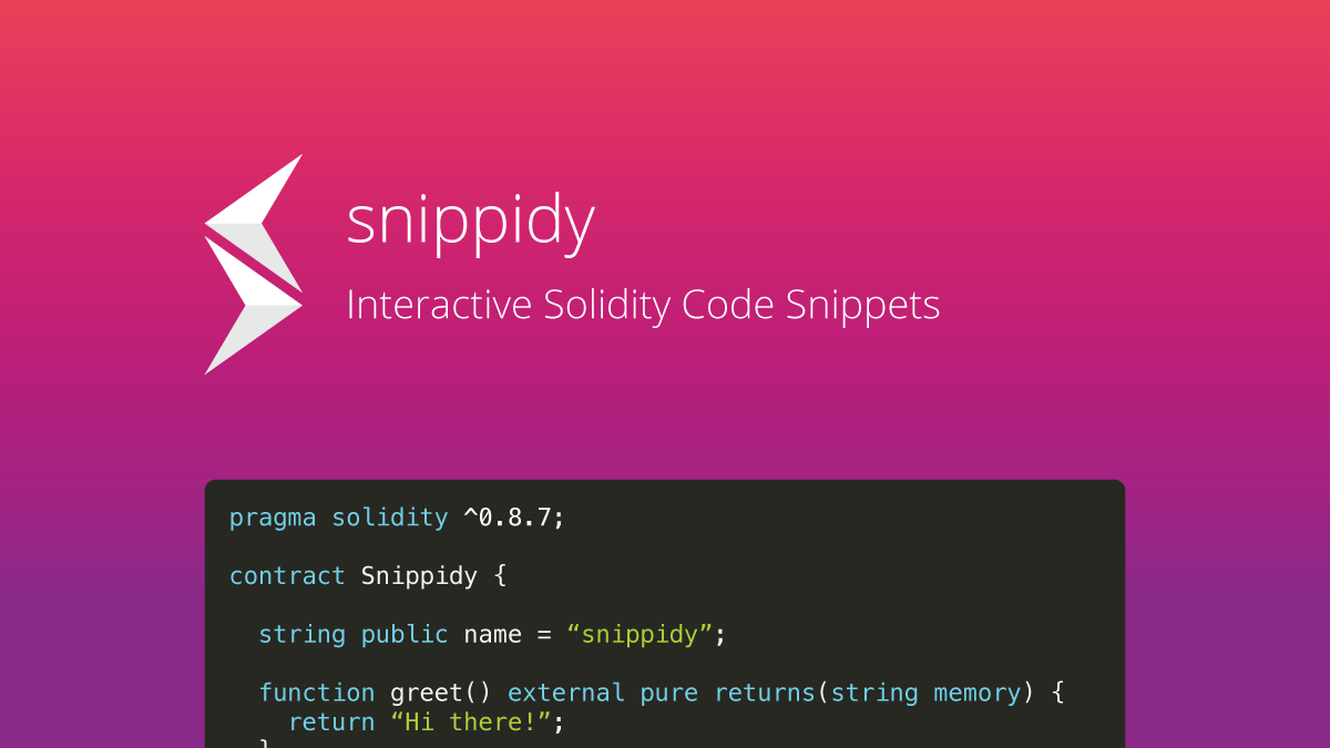snippidy | Interactive Solidity Code Snippets